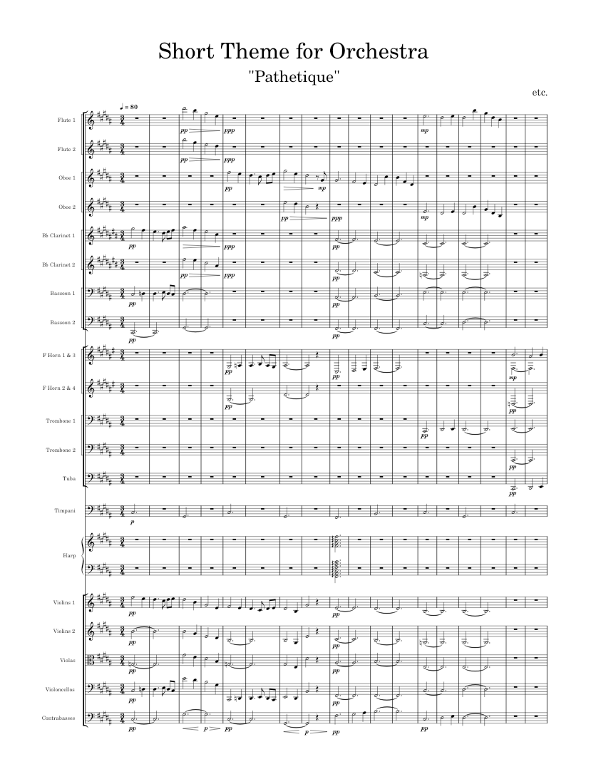 Short_Theme_for_Orchestra_Pathetique_by_etc. Sheet music for Trombone, Tuba, Flute, Oboe & more ...