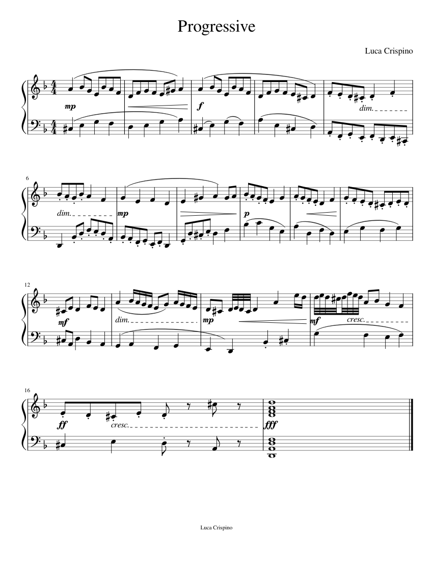 Progressive Sheet music for Piano (Solo) | Musescore.com