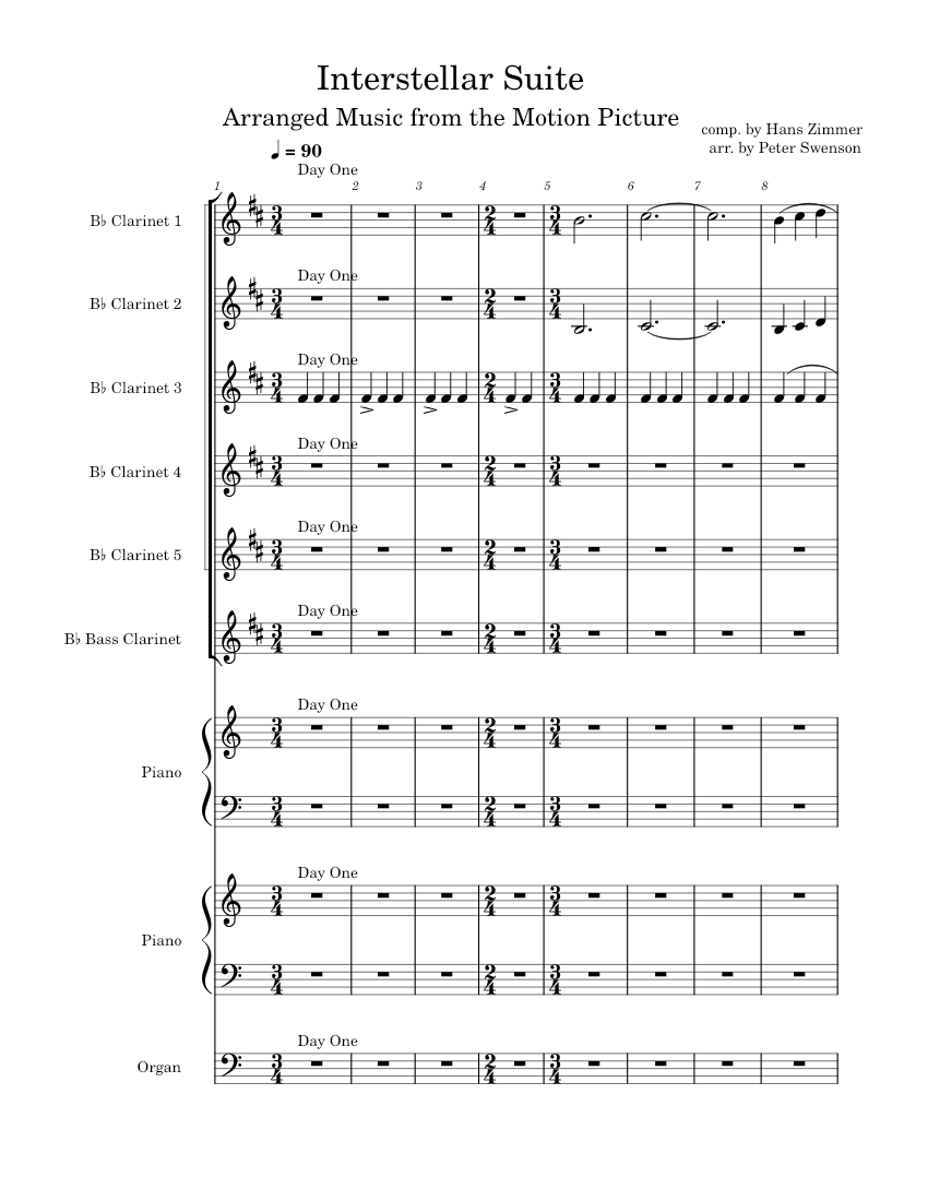 Interstellar Soundtrack Arrangement Sheet music for Piano, Organ ...