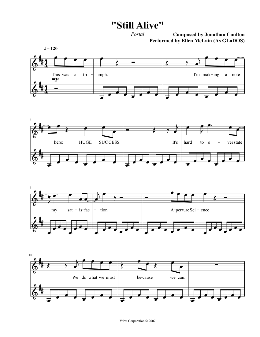 Still Alive Guitar Chords