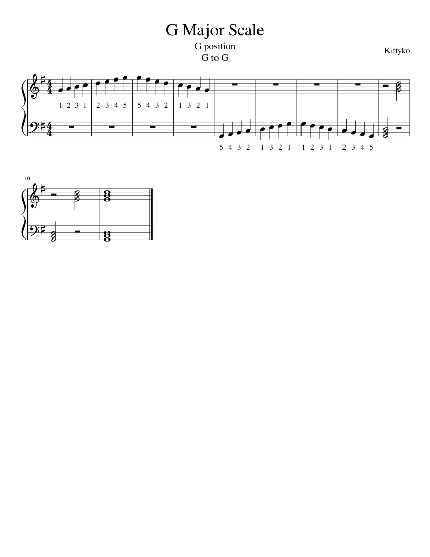 G Major Scale Sheet music for Piano (Solo) | Musescore.com