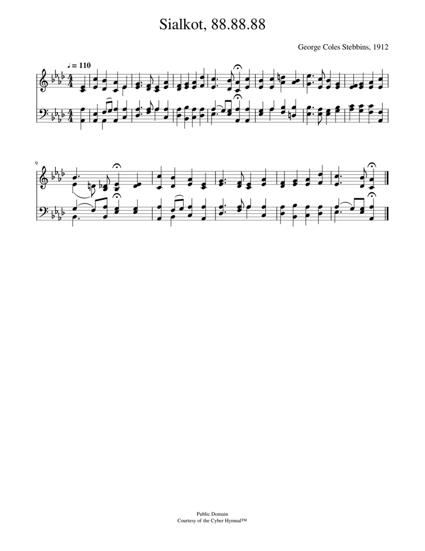 O god, be merciful and bless - George C. Stebbins Sheet music for Piano ...