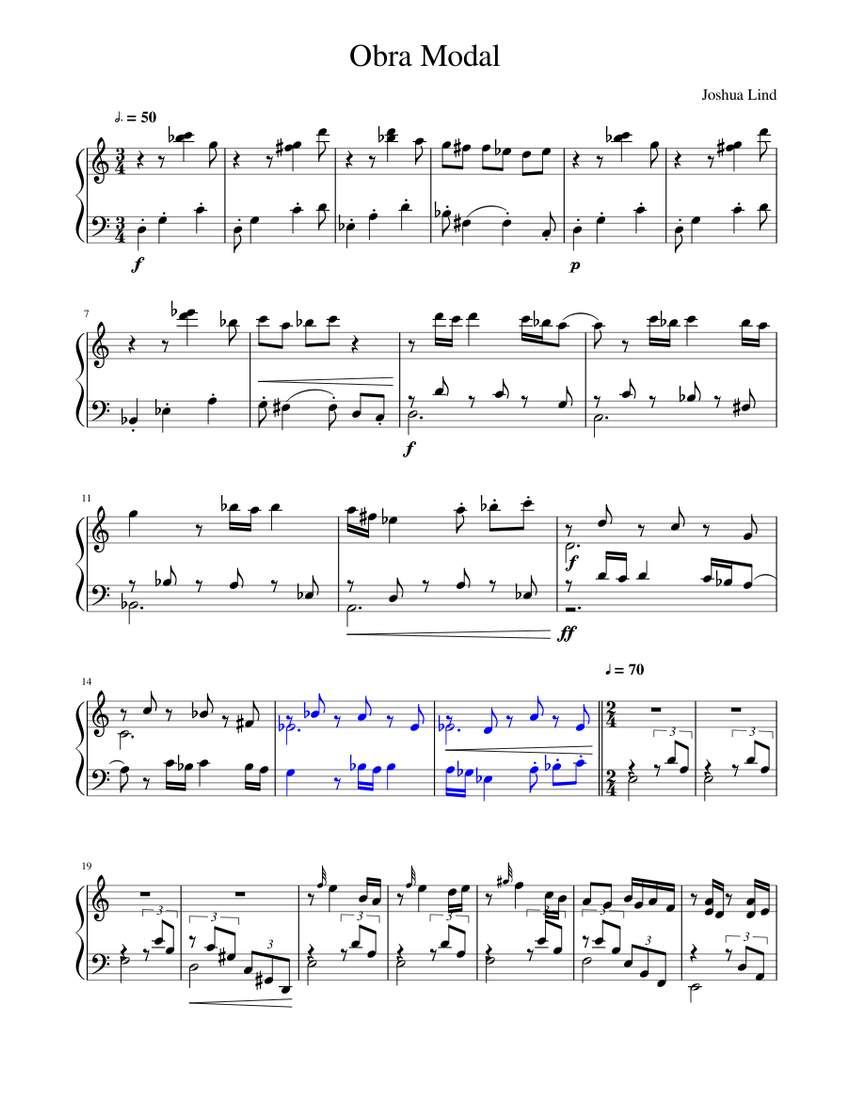 Obra Modal Sheet music for Piano (Solo) | Musescore.com