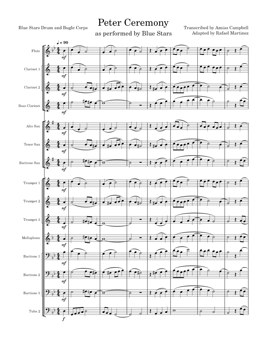 Peter Ceremony – Blue Stars Peter Ceremony (Full orchestration) Sheet ...