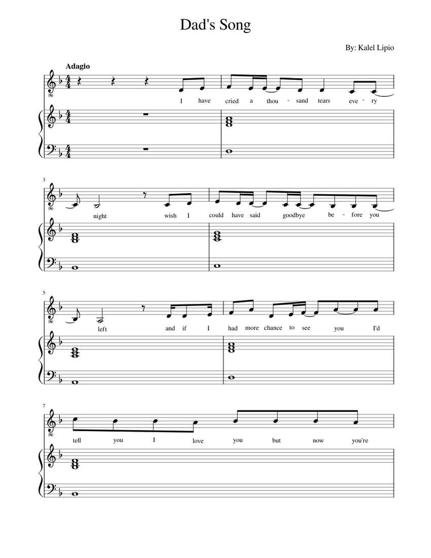 Dad's Song - piano tutorial