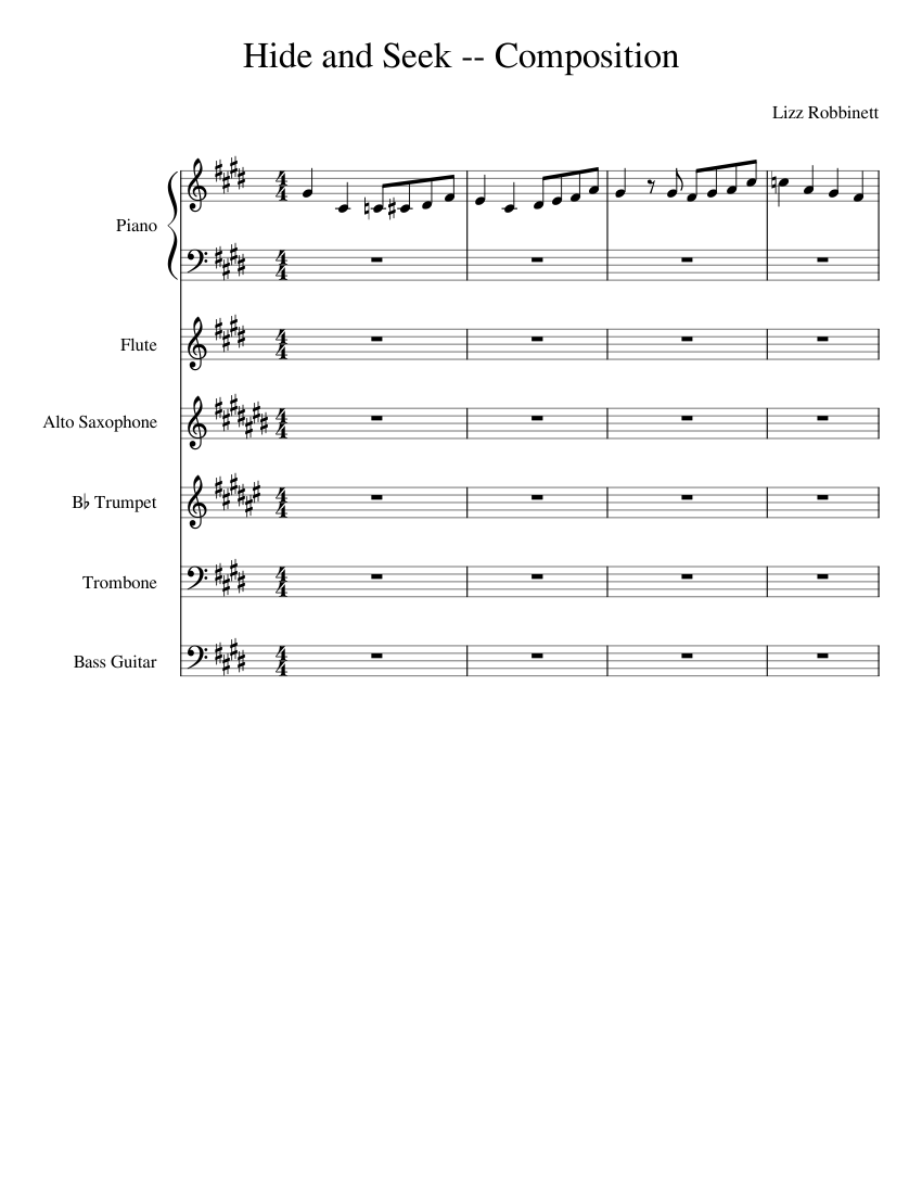 Hide and Seek – Lizz Robinett Hide_and_Seek_--_Composition Sheet music ...