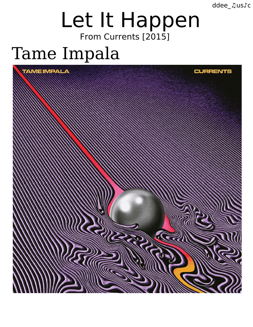Tame Impala - Let It Happen Sheet music for Piano, Trombone, Organ ...