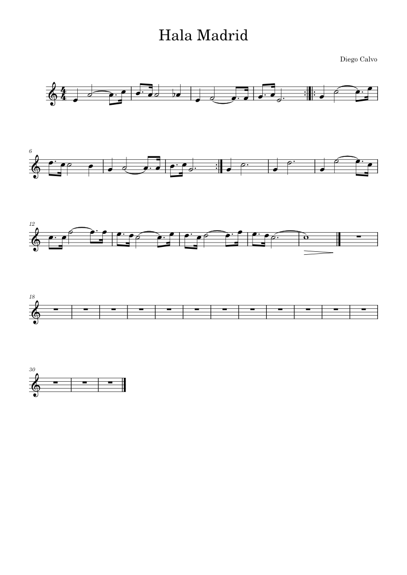 HALA MADRID Sheet Music for Trumpet other (Solo) | MuseScore.com