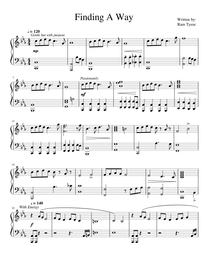Finding A Way Sheet music for Piano (Solo) Easy | Musescore.com