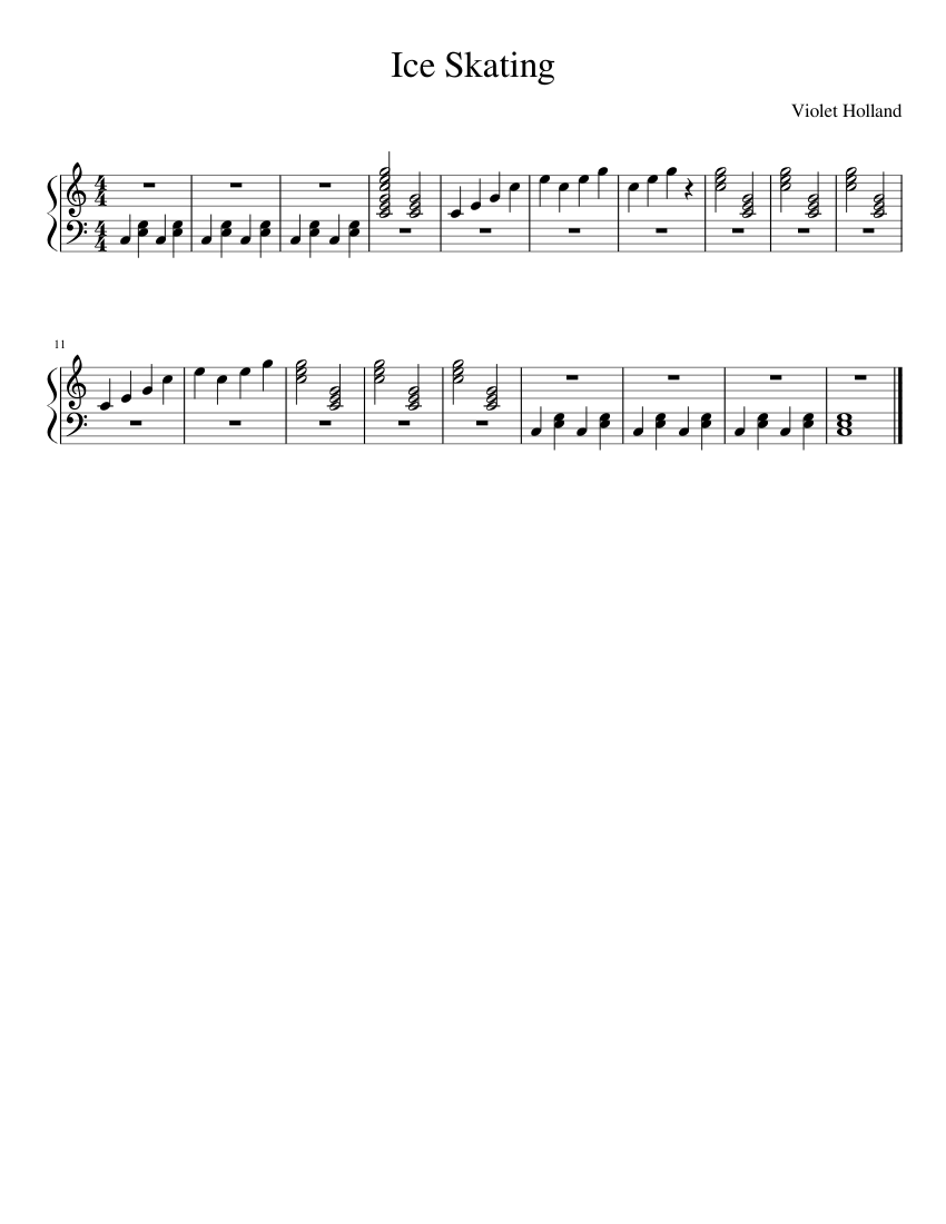 Ice Skating Sheet music for Piano (Solo) Easy | Musescore.com
