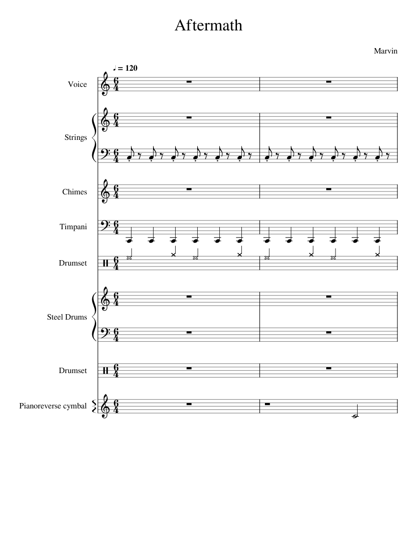Aftermath Sheet music for Piano, Vocals, Timpani, Drum group & more ...