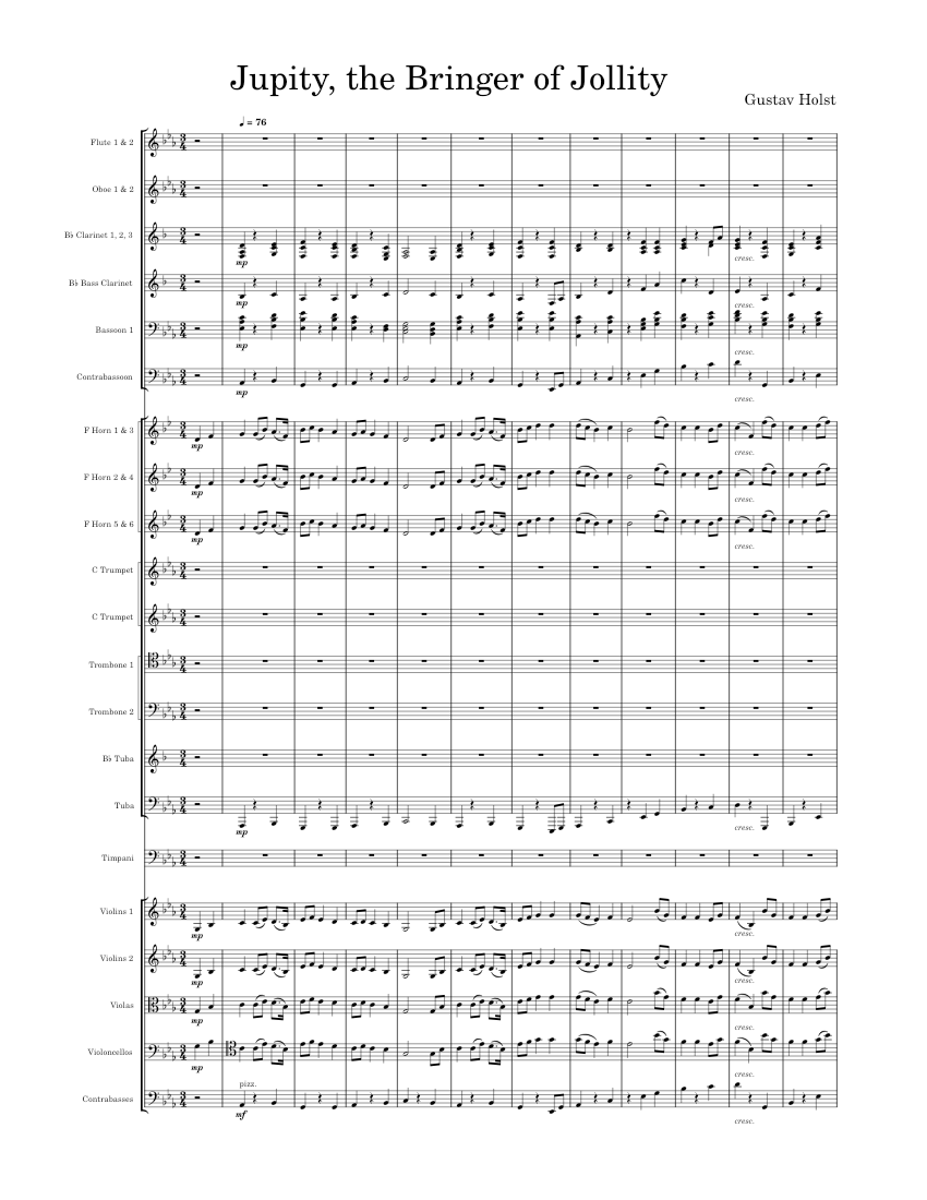 Jupiter, The Bringer Of Jollity – Gustav Holst Chorale From Jupiter ...