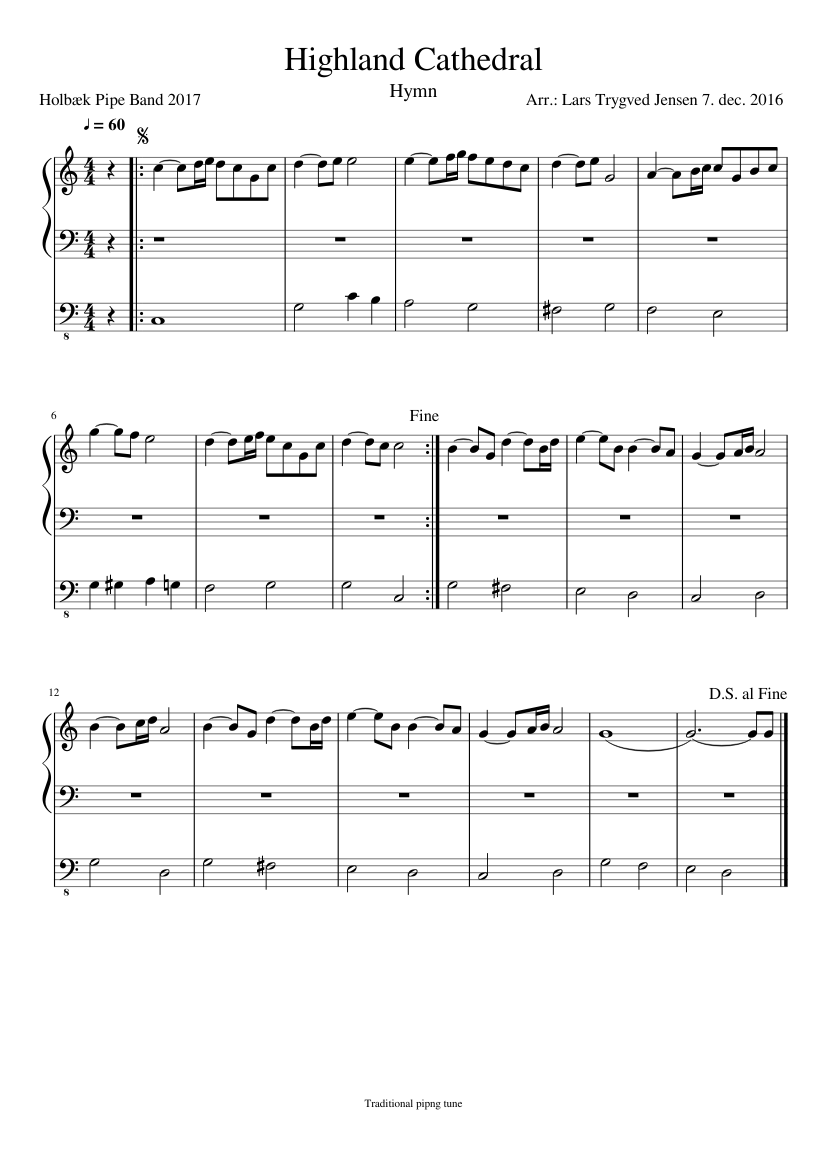 Highland Cathedral Sheet music for Organ (Solo) | Musescore.com