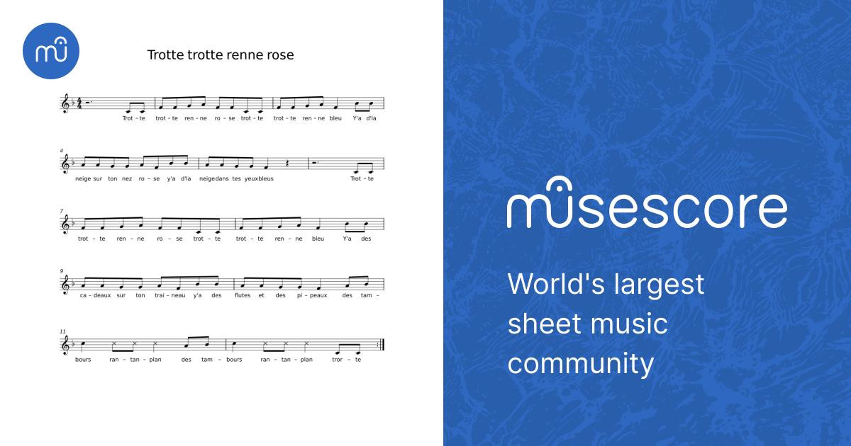 Trotte trotte renne rose Sheet music for Synthesizer (Solo) | Musescore.com