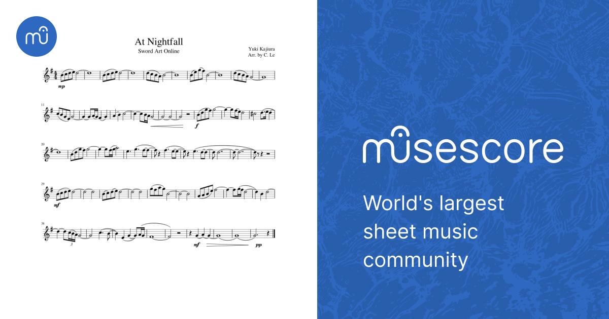 At Nightfall - Sword Art Online OST #32 Sheet music for Violin (Solo ...