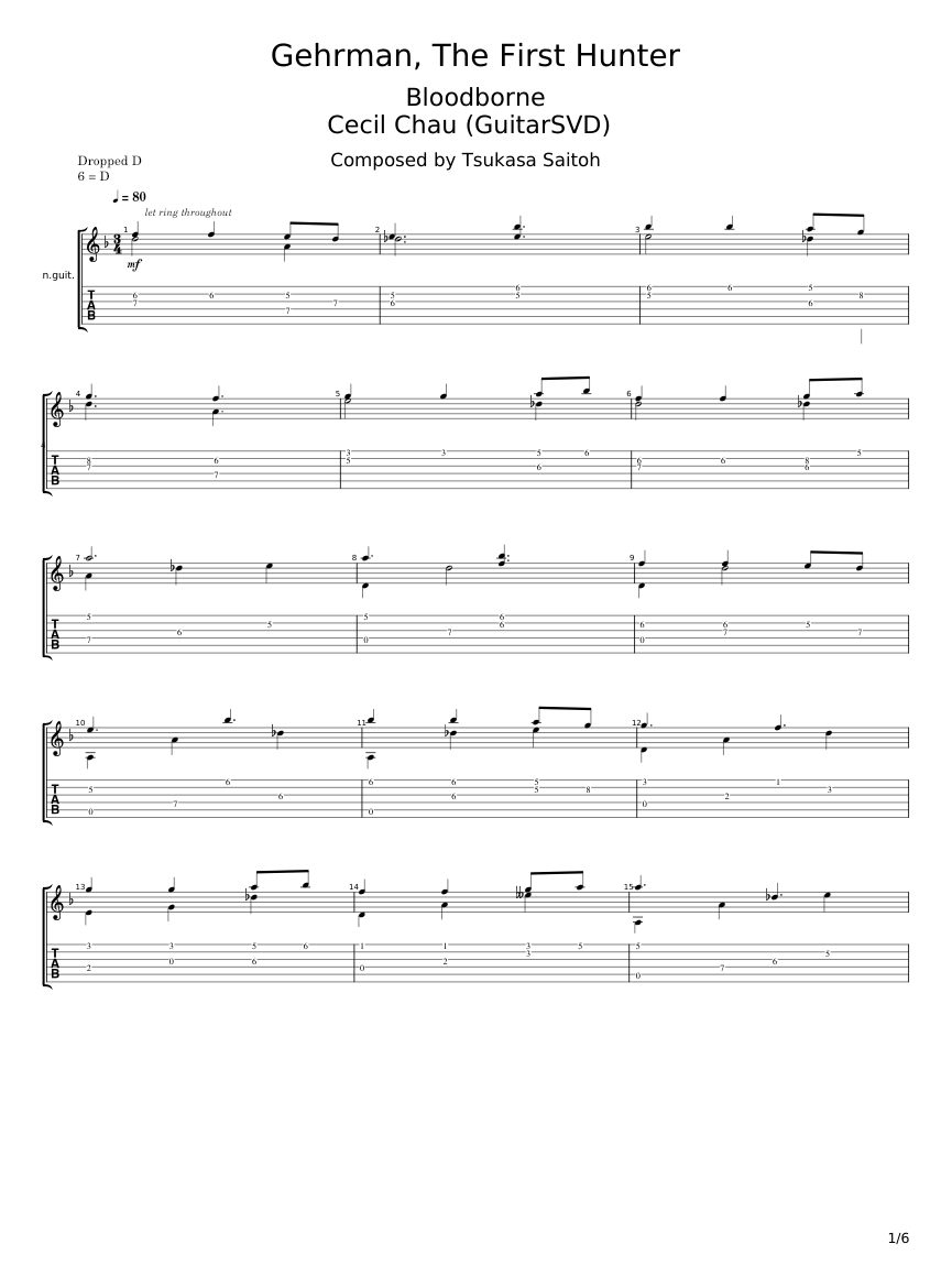 Gehrman, The First Hunter - Misc Computer Games Sheet music for Piano ...