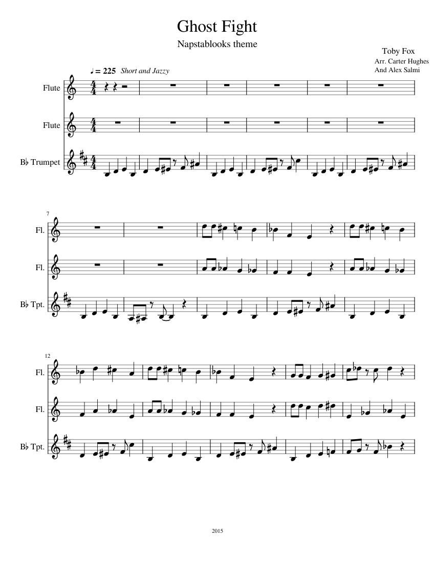 Ghost Fight Sheet music for Flute, Trumpet in b-flat (Mixed Trio ...