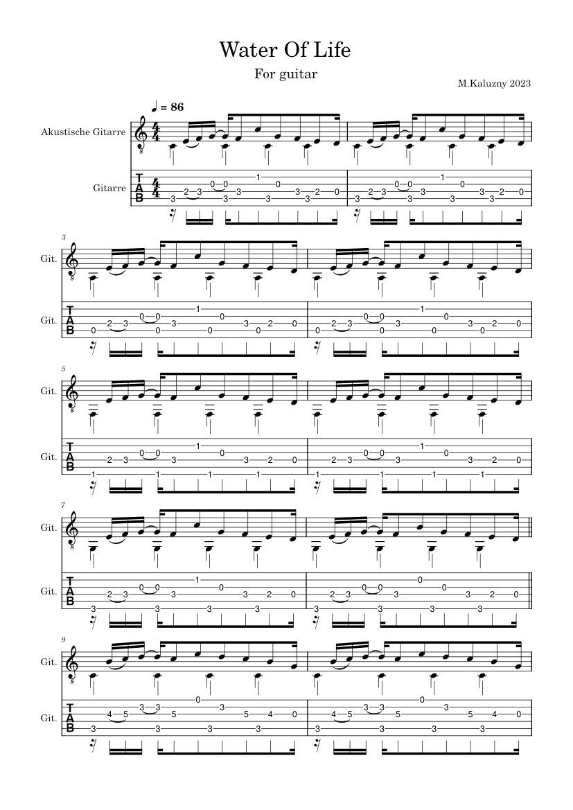 Water Of Life Sheet music for Guitar (Solo) | Musescore.com