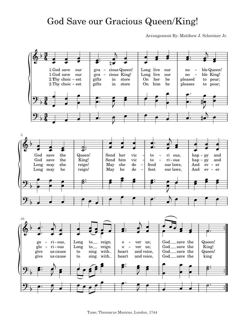 God save the king – Anonymous God Save our Gracious Queen/King! Sheet music for Organ (Solo ...