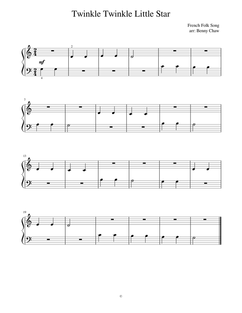 Twinkle Twinkle Little Star Sheet music for Piano (Solo) Easy ...