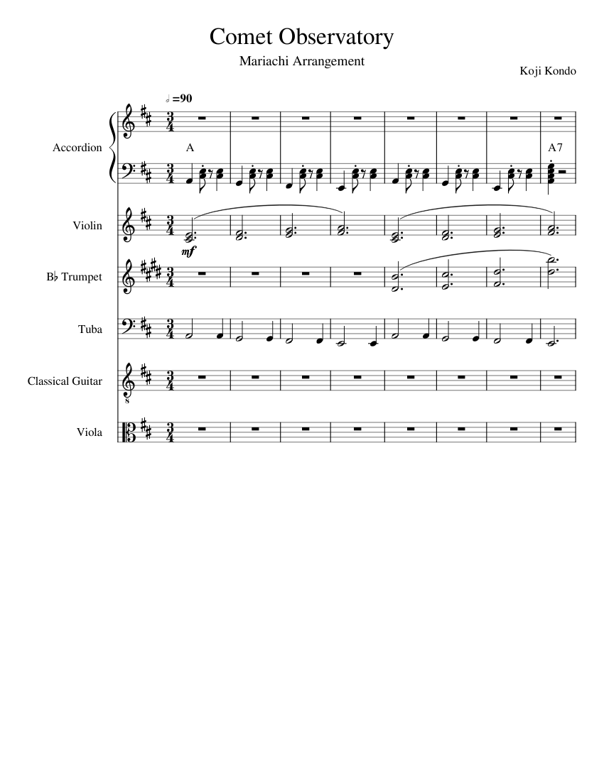 Comet Observatory - Mariachi Arrangement Sheet music for Accordion ...