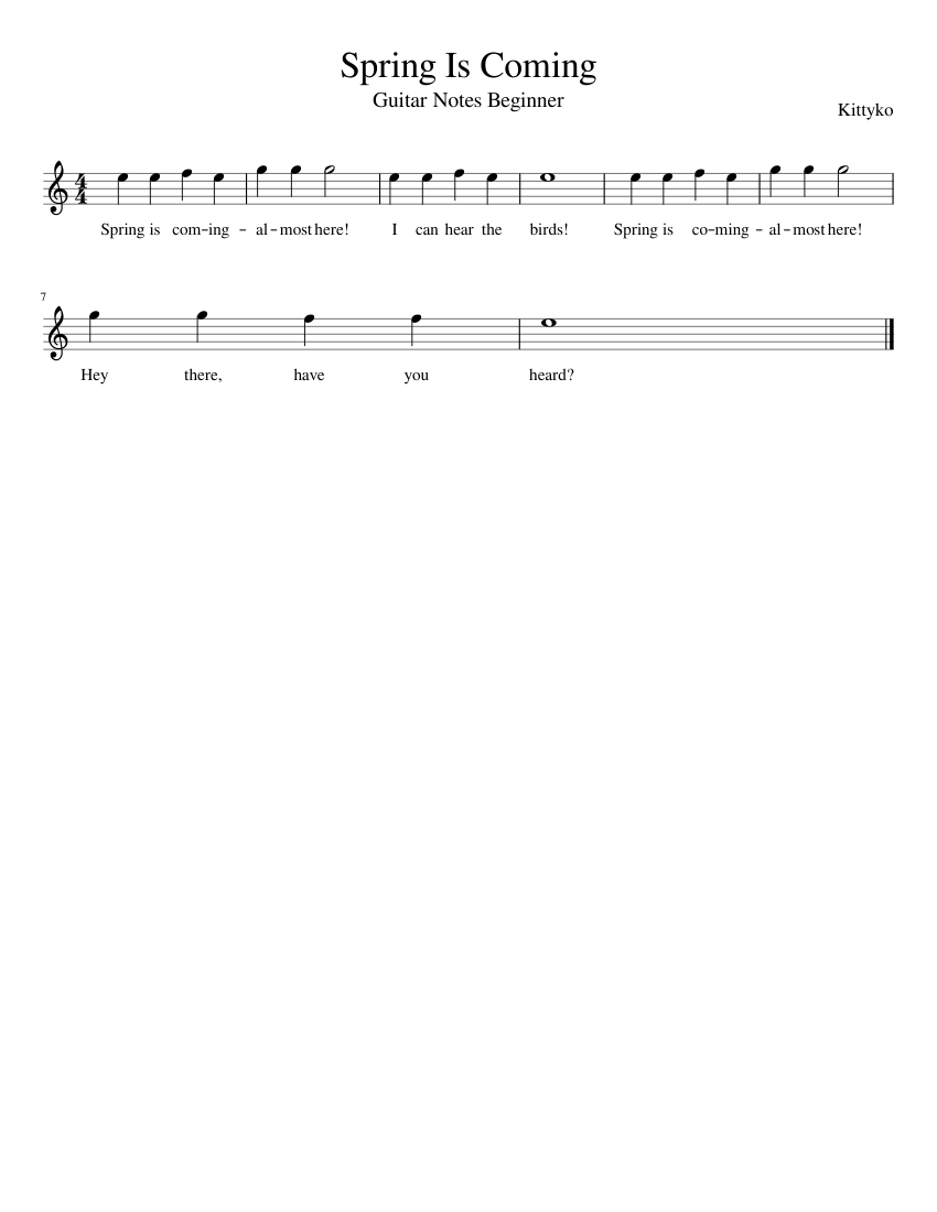 Spring Is Coming Sheet music for Piano (Solo) Easy | Musescore.com