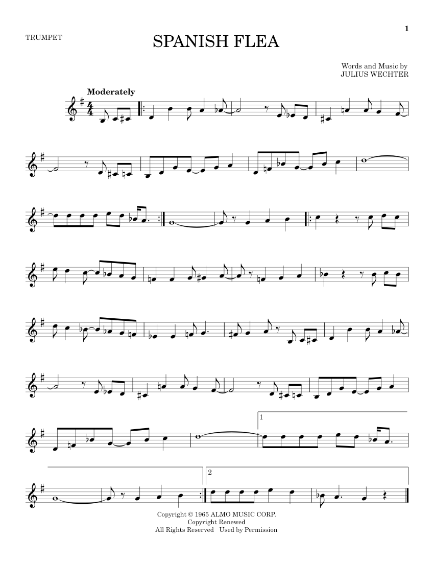 Play Official version of Spanish flea Sheet Music by Herb Alpert & The ...