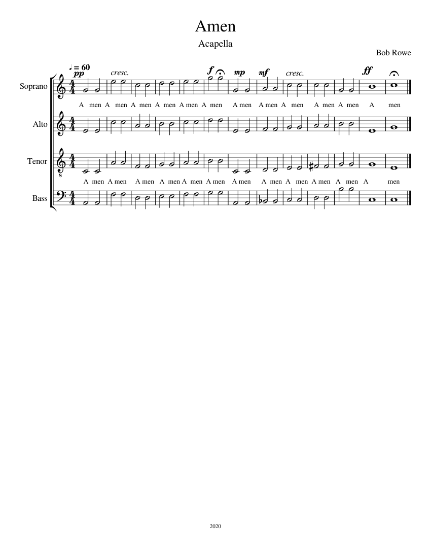Amen Sheet music for Soprano, Alto, Tenor, Bass voice (Choral ...