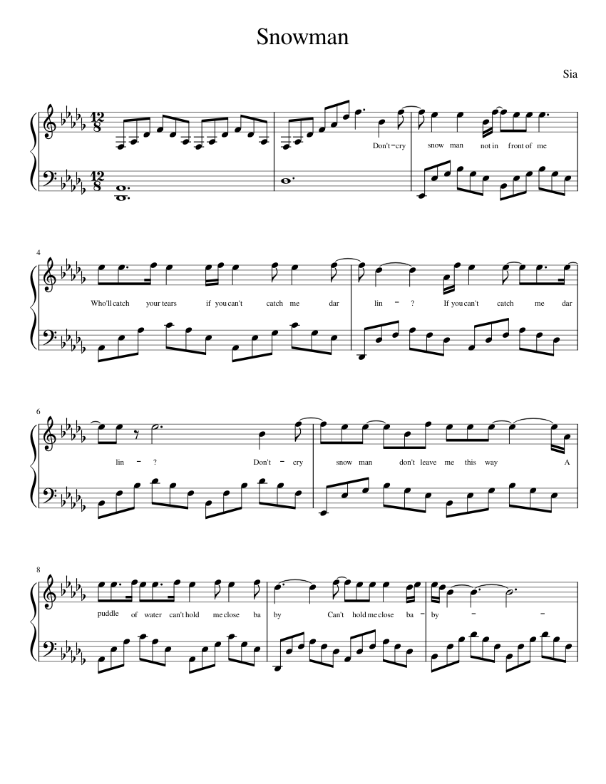 Snowman - piano tutorial