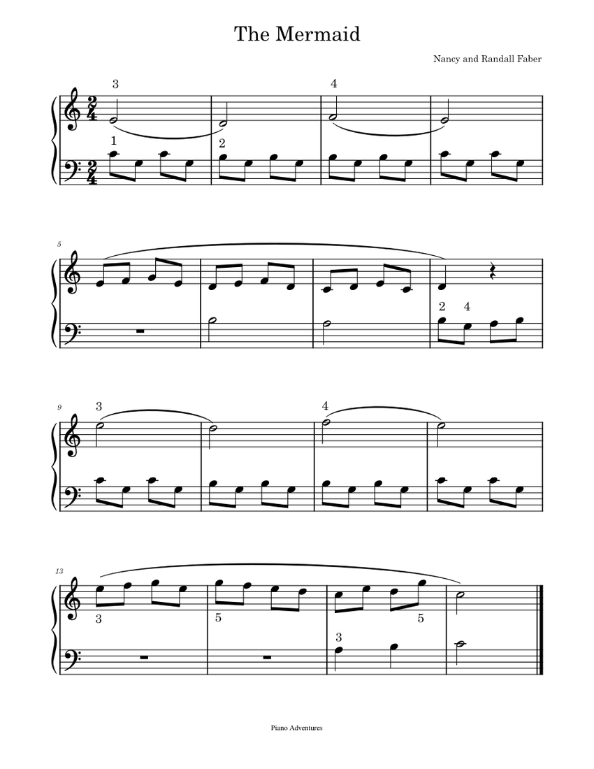The Mermaid – Randall Faber Sheet music for Piano (Solo) | Musescore.com