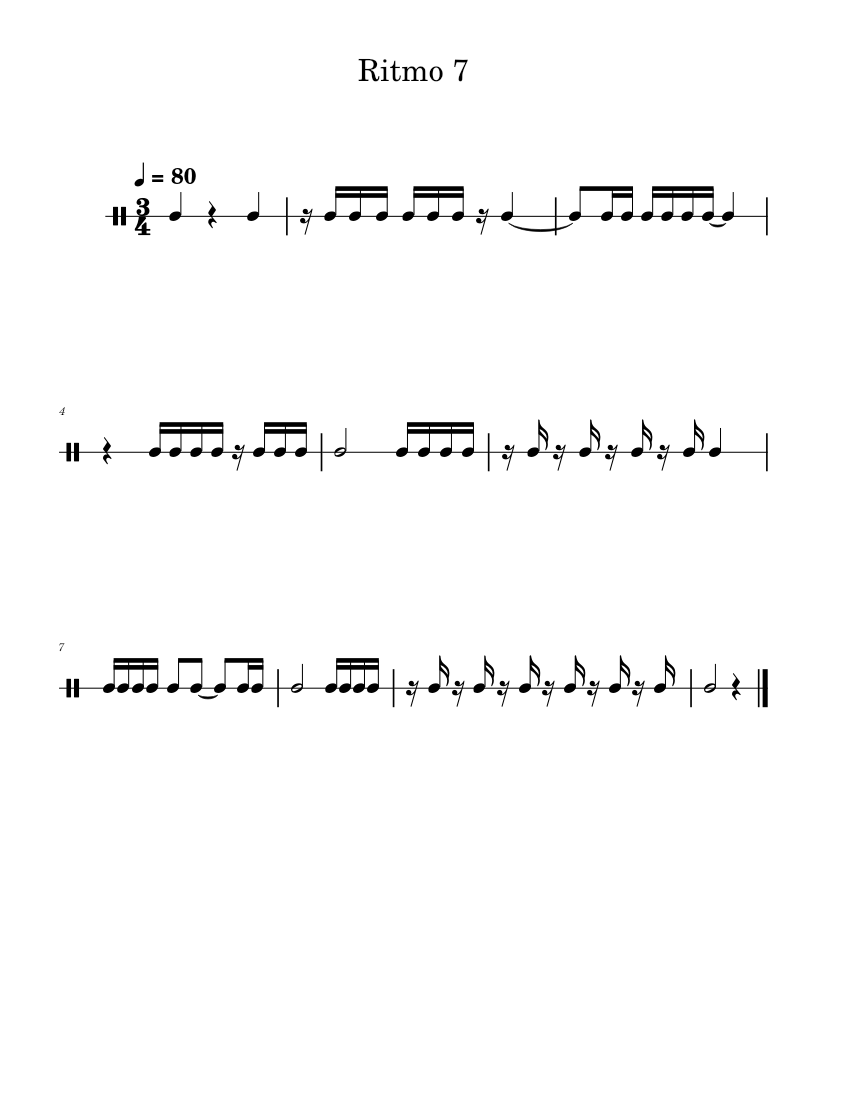 Ritmo 7 Sheet music for Hand clap (Solo) | Musescore.com