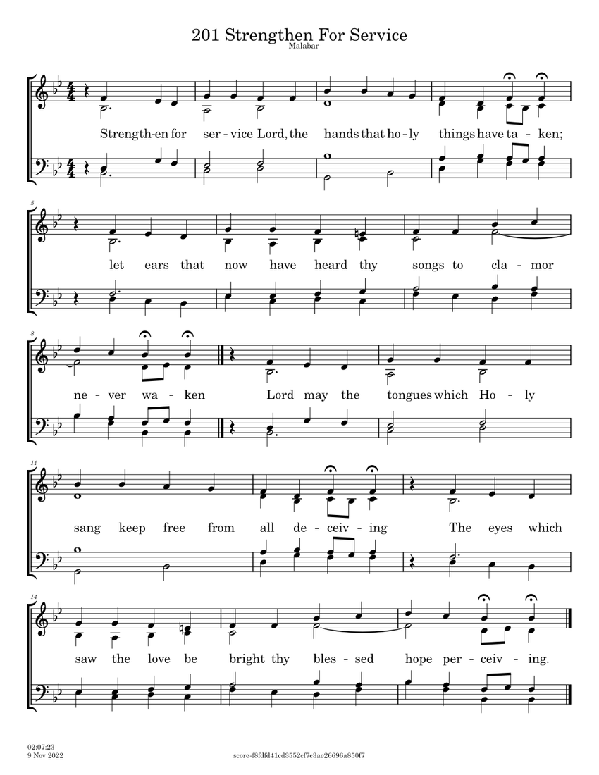 201_Strengthen_For_Service Sheet music for Female, Male (SATB ...