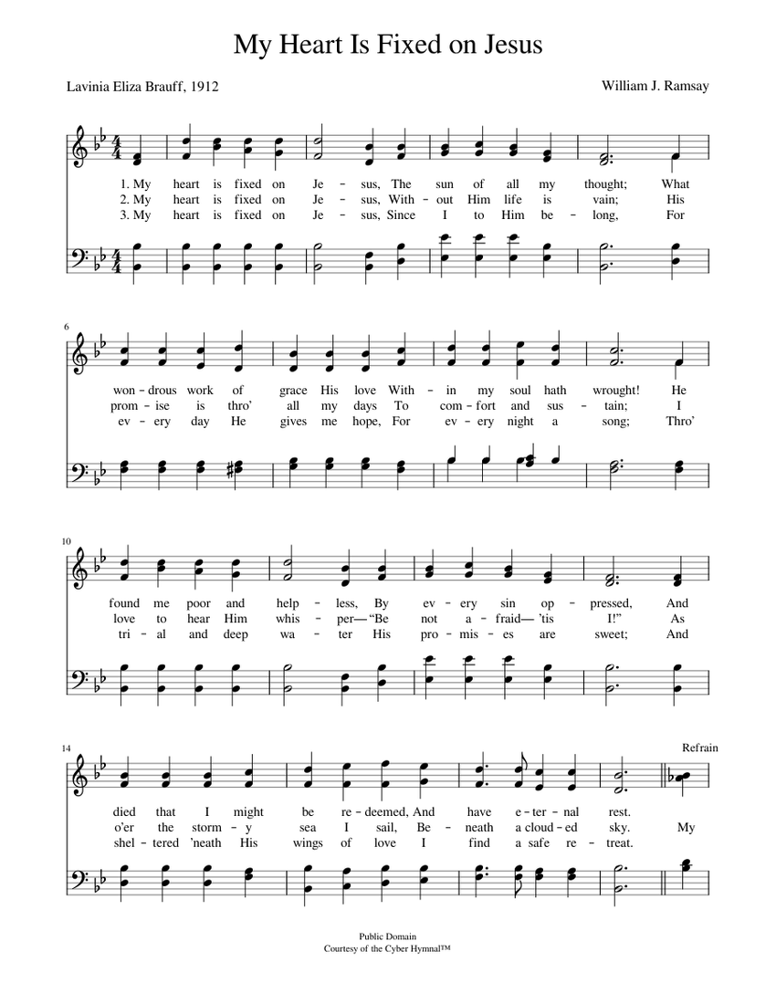 My heart is fixed on jesus - William J. Ramsay Sheet music for Piano ...