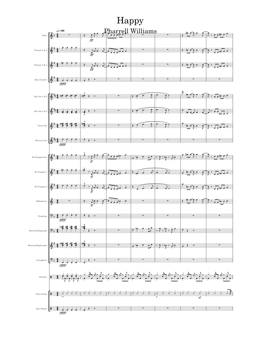 Happy – Pharrell Williams Happy Sheet music for Trombone, Mellophone ...