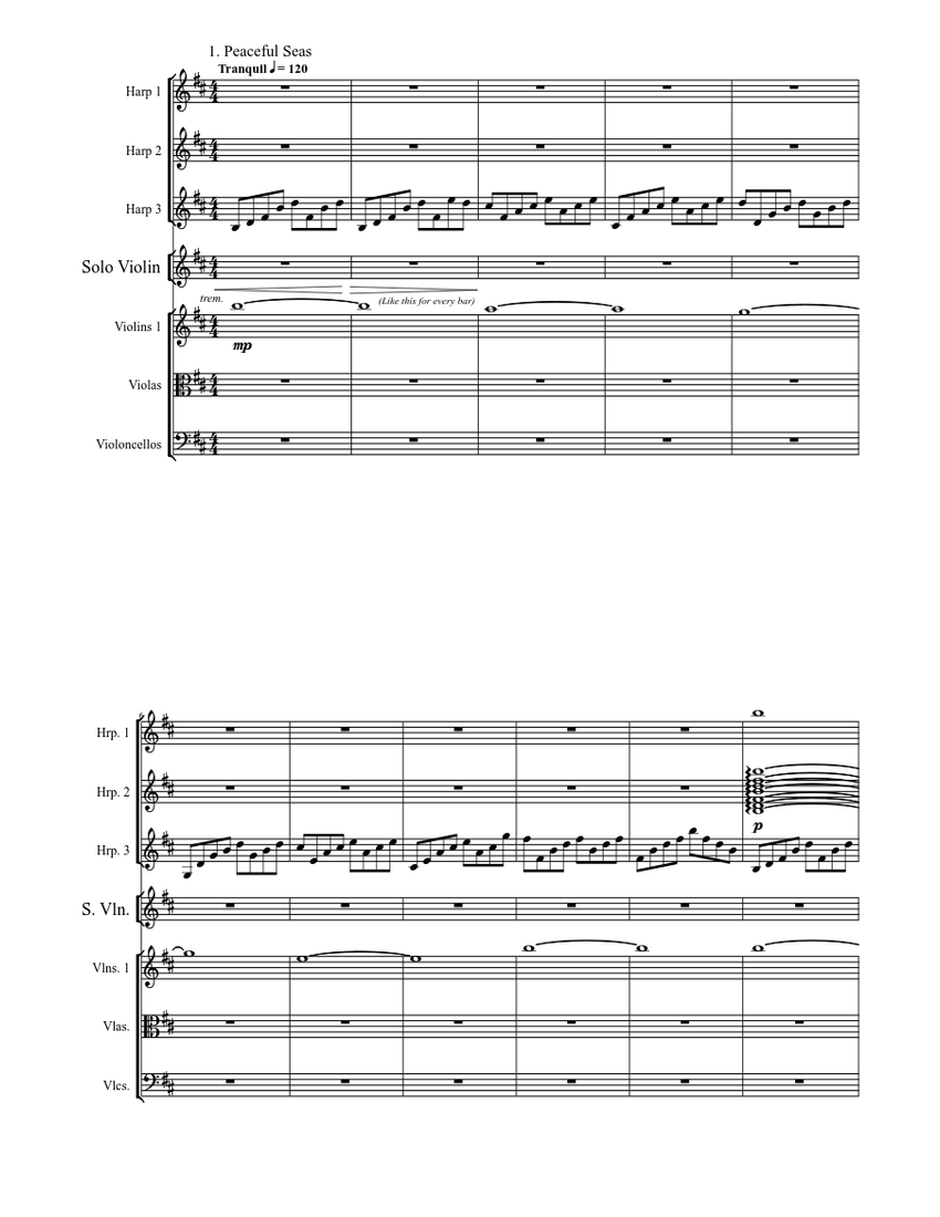 Underwater Kingdom - [ORIGINAL COMP.] Sheet music for Harp (Mixed Trio ...