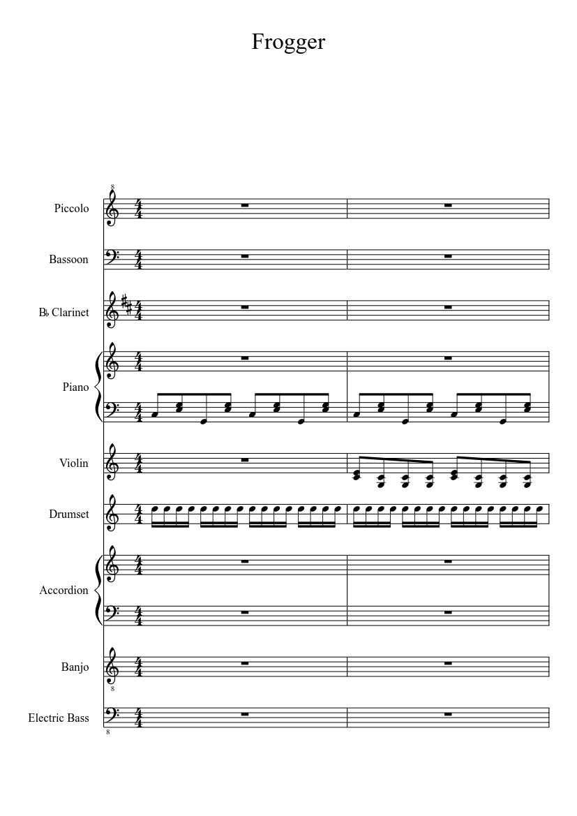 Frogger - (for your listening pleasure only) Sheet music for Piano ...