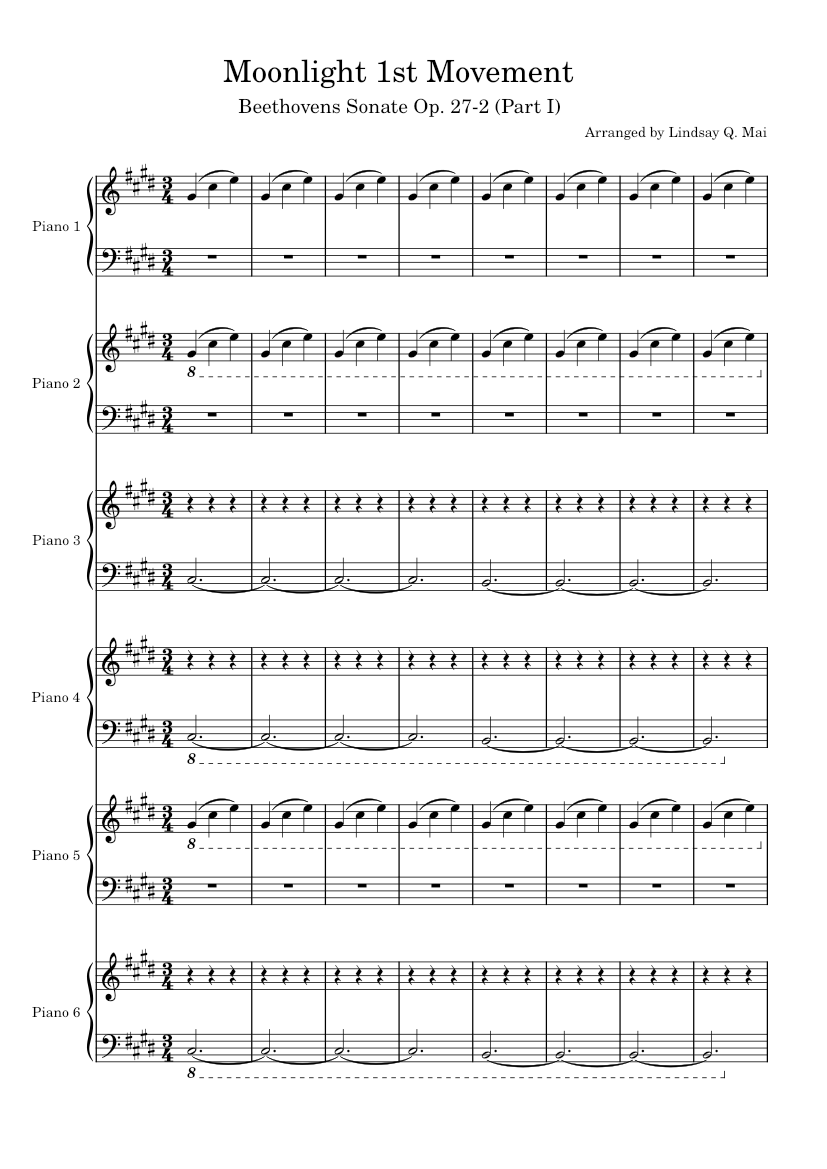 Moonlight Sonata – Ludwig van Beethoven Sheet music for Piano (Piano ...
