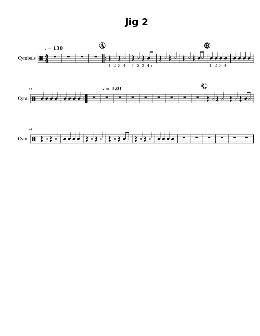CDA Jig 2 cymbal Sheet music for Crash (Solo) | Musescore.com