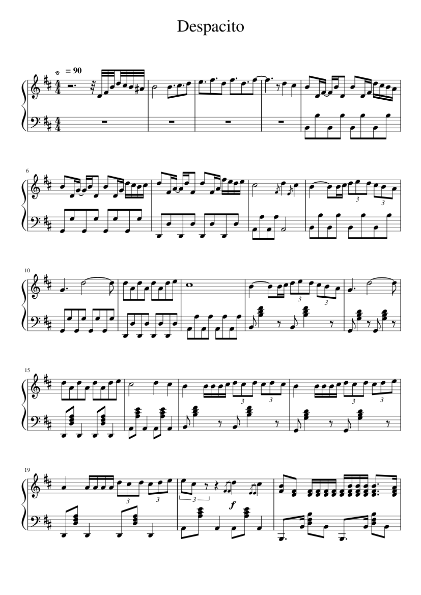 Despacito Sheet music for Piano (Solo) | Musescore.com