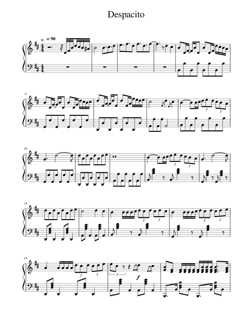 Despacito Sheet music for Piano (Solo) | Musescore.com