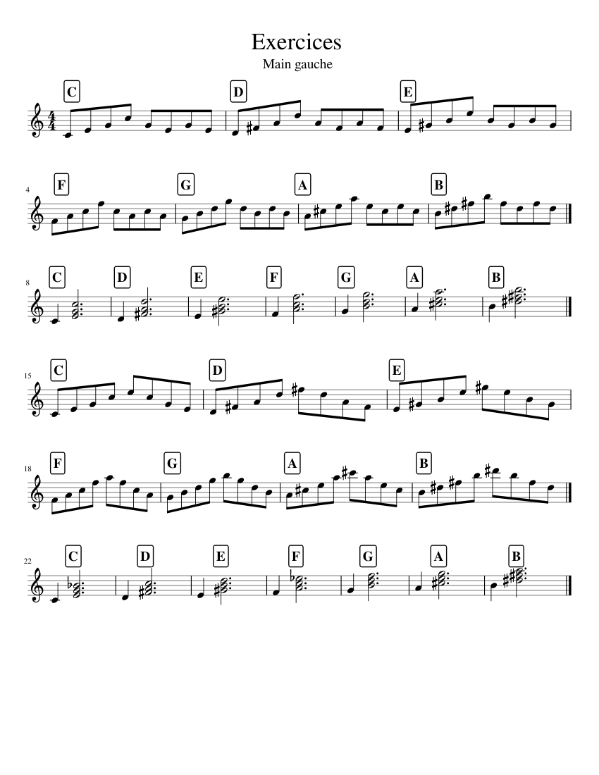 Exercices Sheet music for Flute (Solo) | Musescore.com