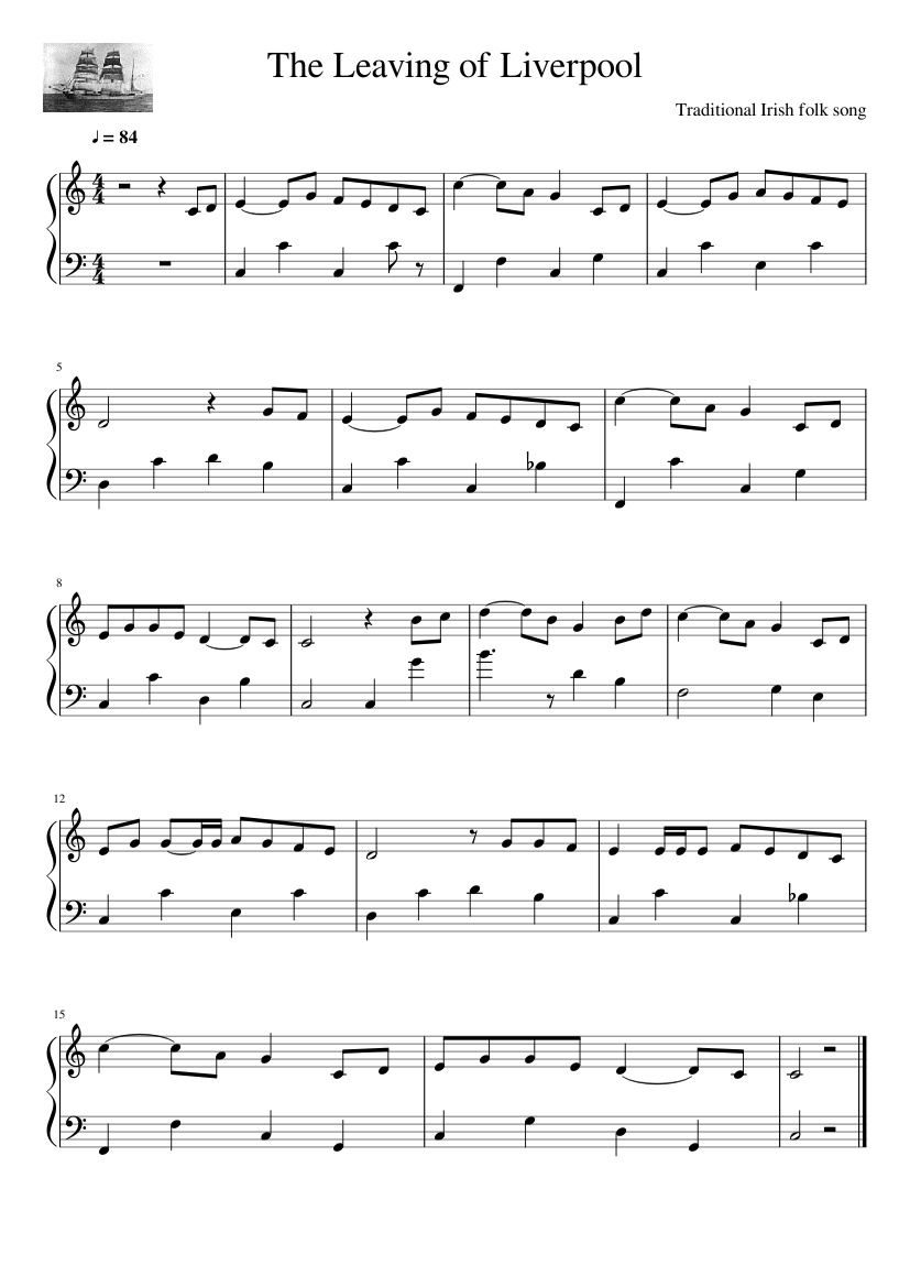 Leaving of Liverpool – Misc tunes Sheet music for Piano (Solo) Easy ...