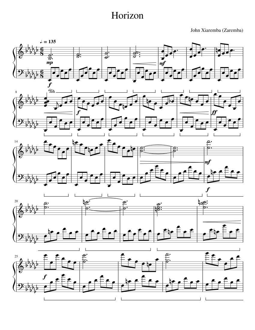 Horizon Sheet music for Piano (Solo) | Musescore.com