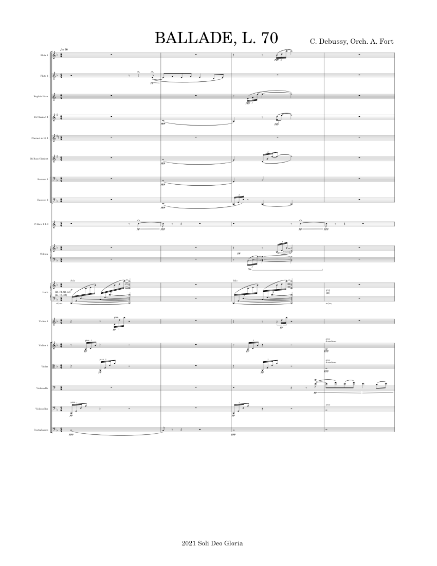 Ballade, L. 70 - C. Debussy, Orch. A. Fort Sheet Music for Piano, Trombone, Tuba, Flute & more ...