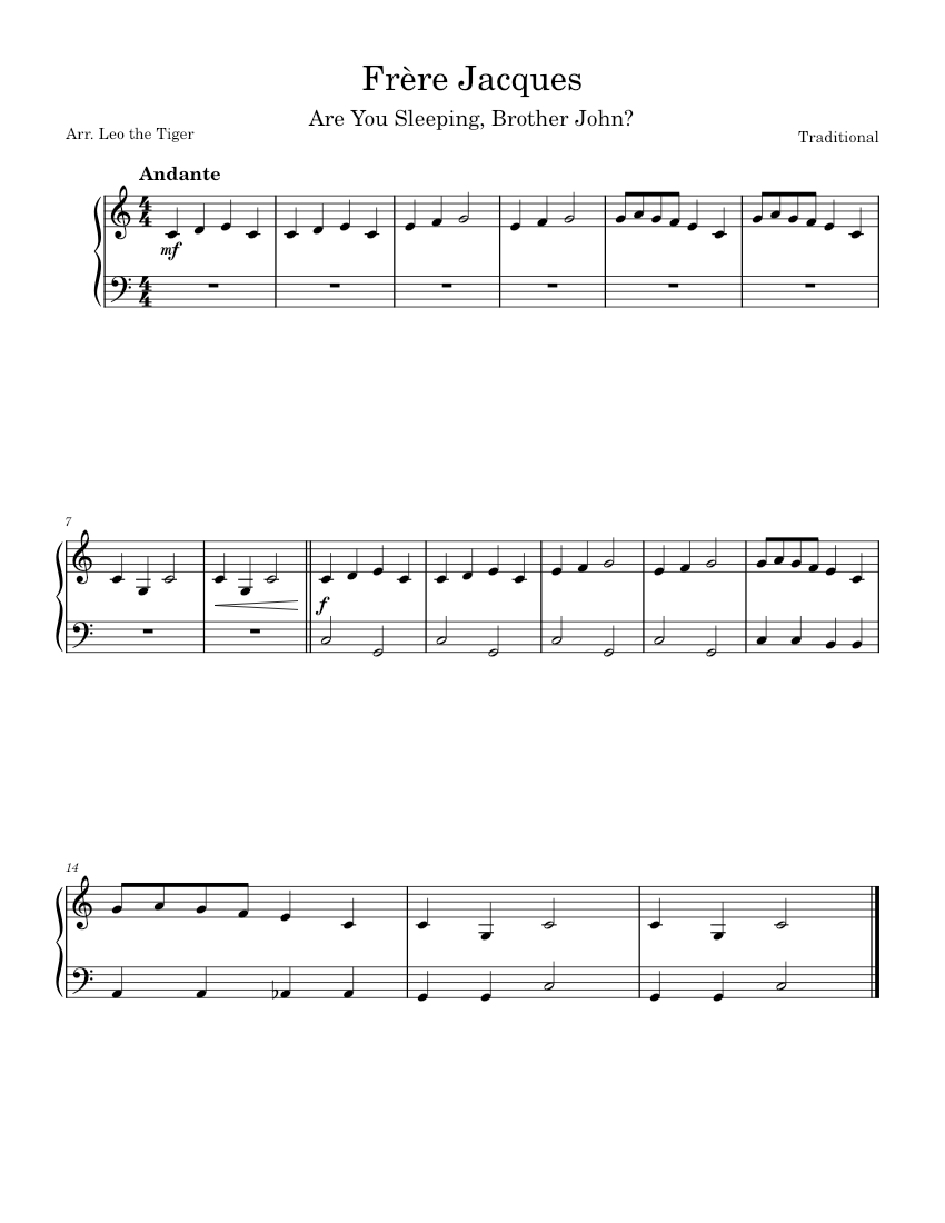 Frère Jacques (Are You Sleeping, Brother John?) – Jean-Philippe Rameau ...