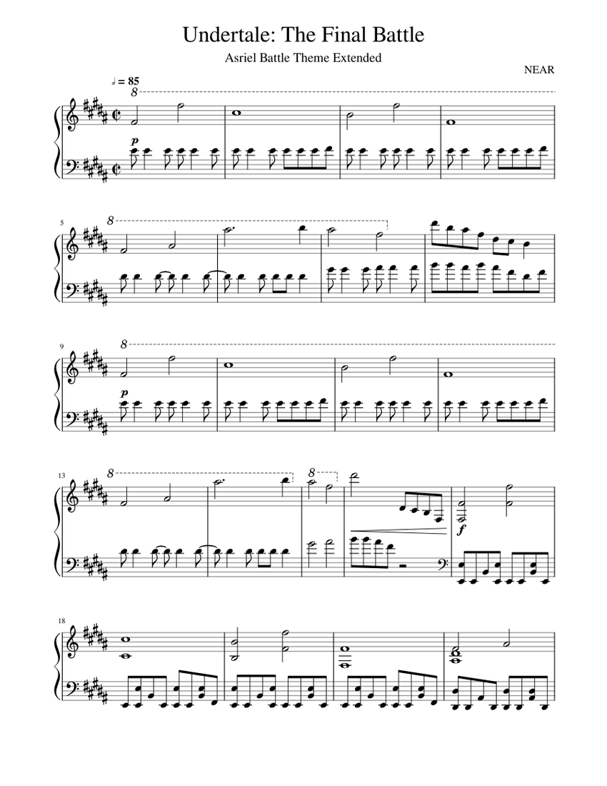 Undertale The Final Battle Sheet music for Piano (Solo) | Musescore.com