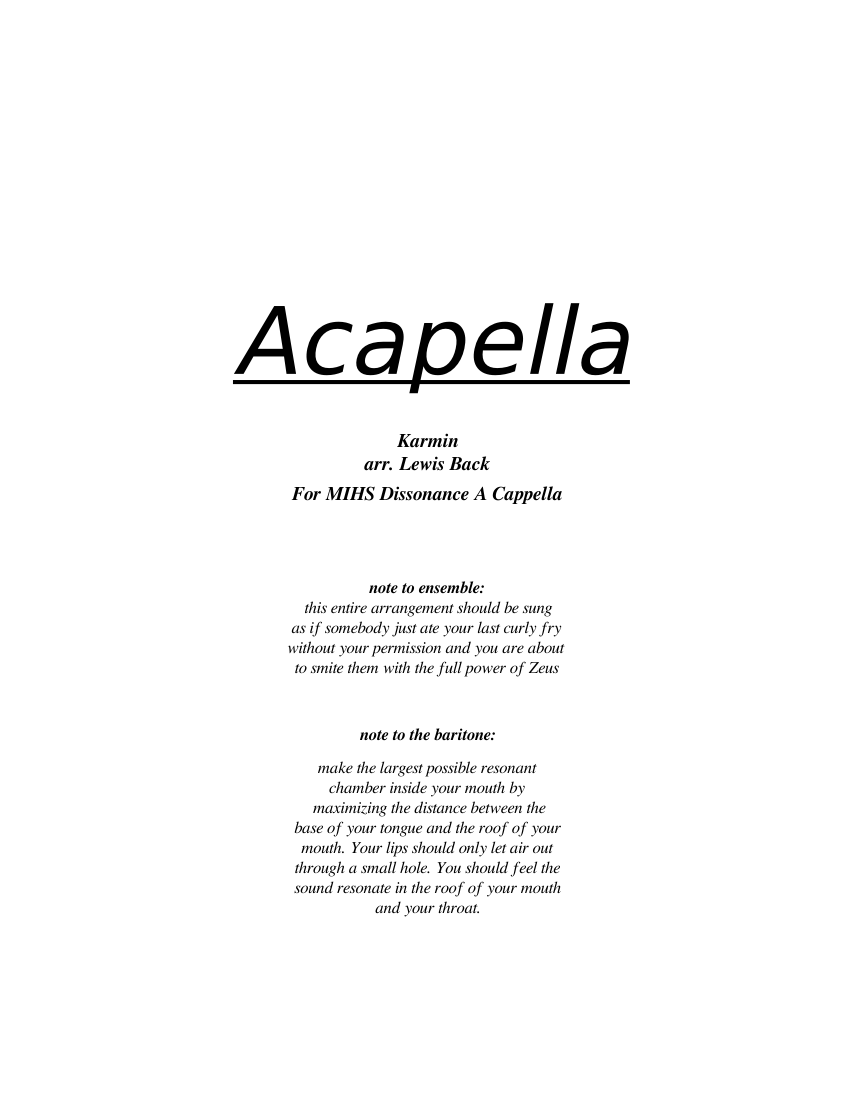 Acapella - Karmin Sheet music for Piano (A Capella) | Musescore.com