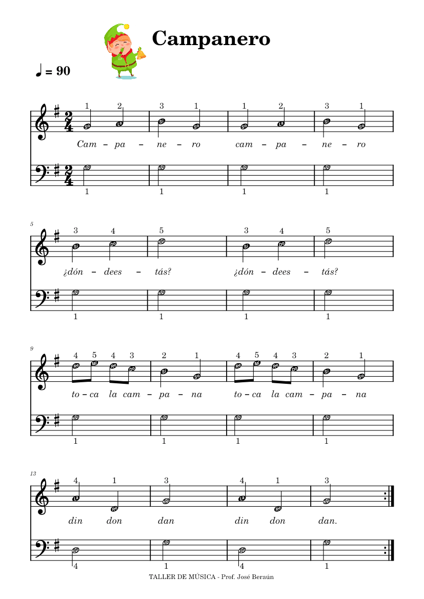 Campanero PIANO melodía y bajos Sheet music for Piano (Solo) Easy | Musescore.com