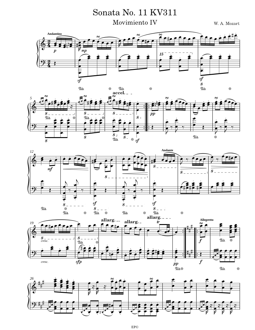 Variation on a Rondo by Mozart A.11 Sheet music for Piano (Solo ...