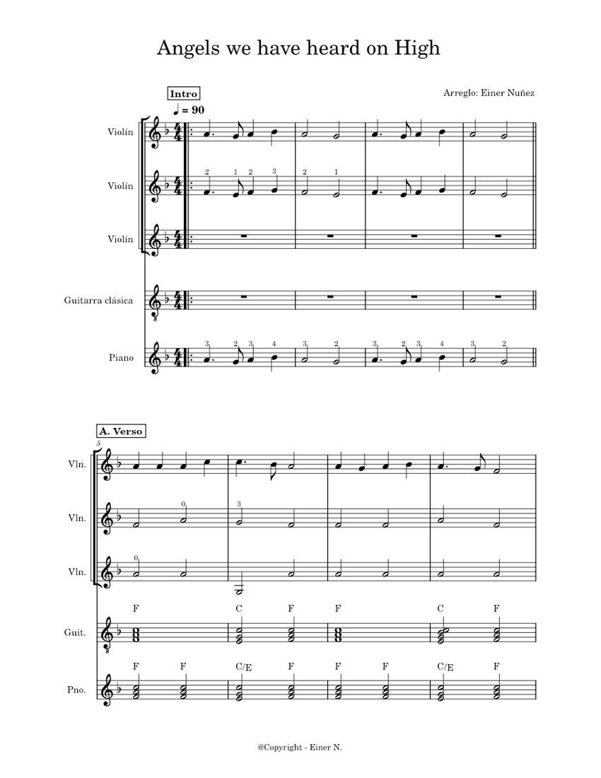 Angels we have heard on High Angels SCORE NUEVO Sheet music for Piano ...